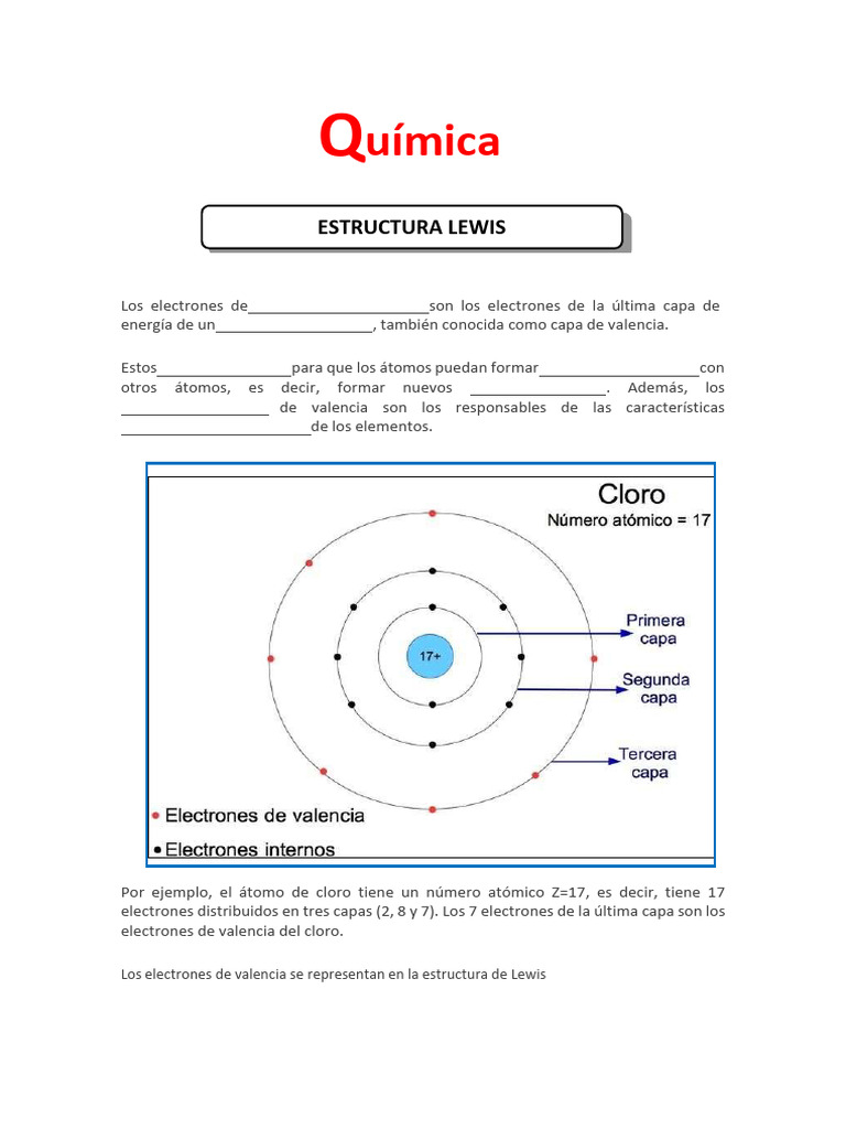 Estructura Lewis 1 Pdf Valencia Química Configuración Electronica