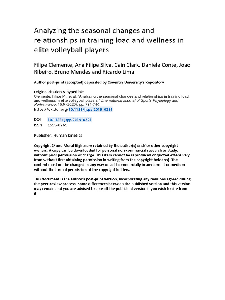 Clemente Et Al Analyzing Seasonal Changes Pdf