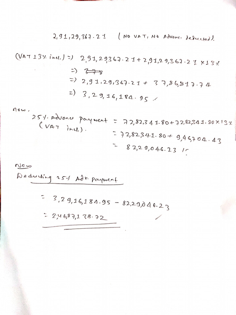4th Running Bill Payment - Advn. & VAT Incl - 1 | PDF