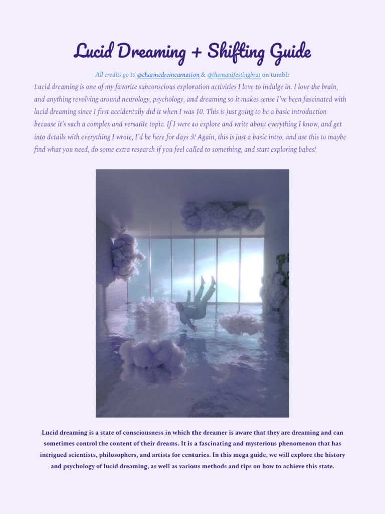 Lucid Dreaming Guide Pdf Dream Sleep