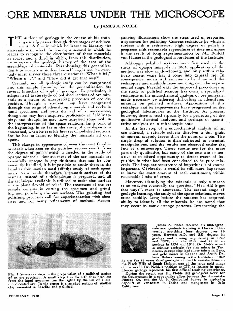 The Ore Minerals Under The Microscope | PDF | Ore | Minerals