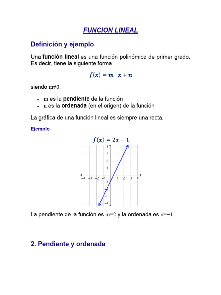 Funcion Ineal y Funcion Cuadratica | PDF | Pendiente | Línea (geometría)