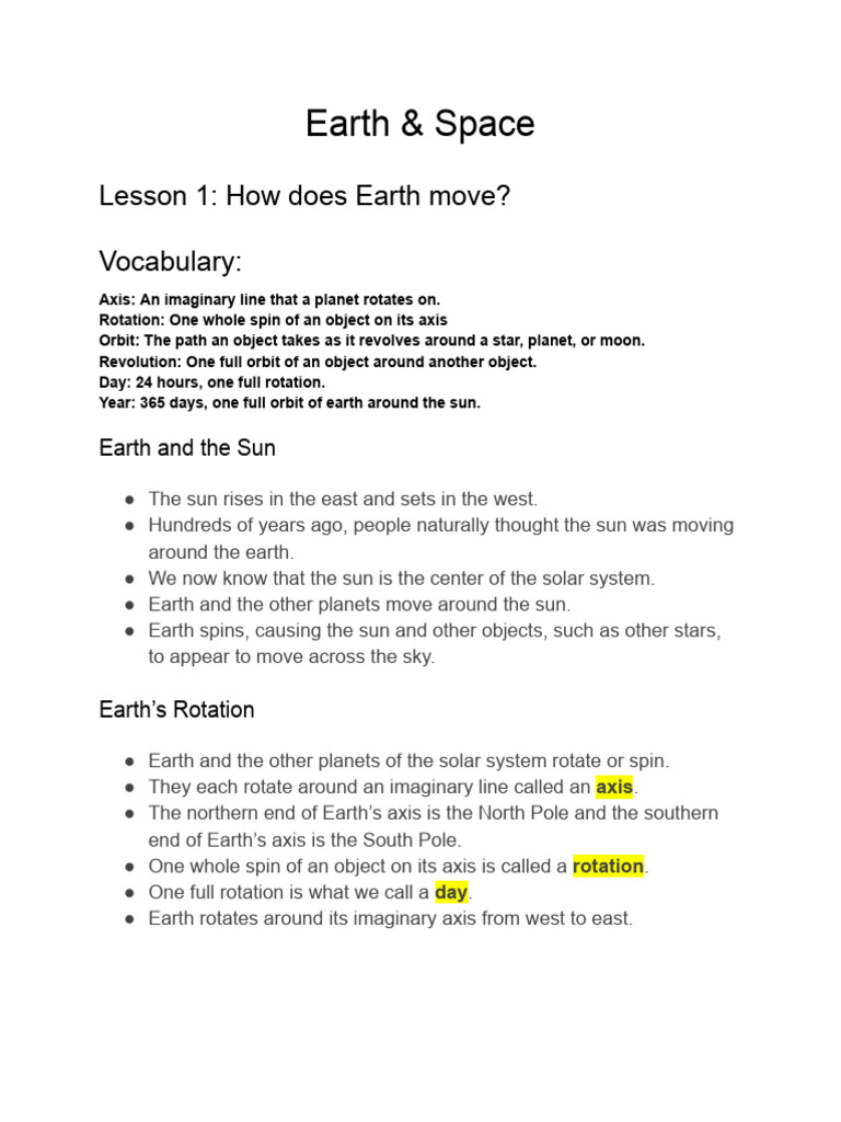 Pearson Online Academy Chapter 6 Science Study Notes | PDF | Rotation ...
