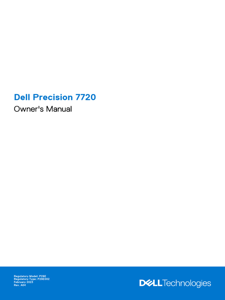 Precision 7720 Owners Manual | PDF | Computing | Computer Hardware