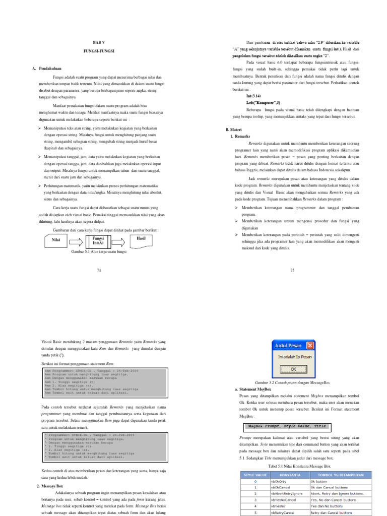 VISUAL BASIC - Fungsi-Fungsi | PDF | Komputer