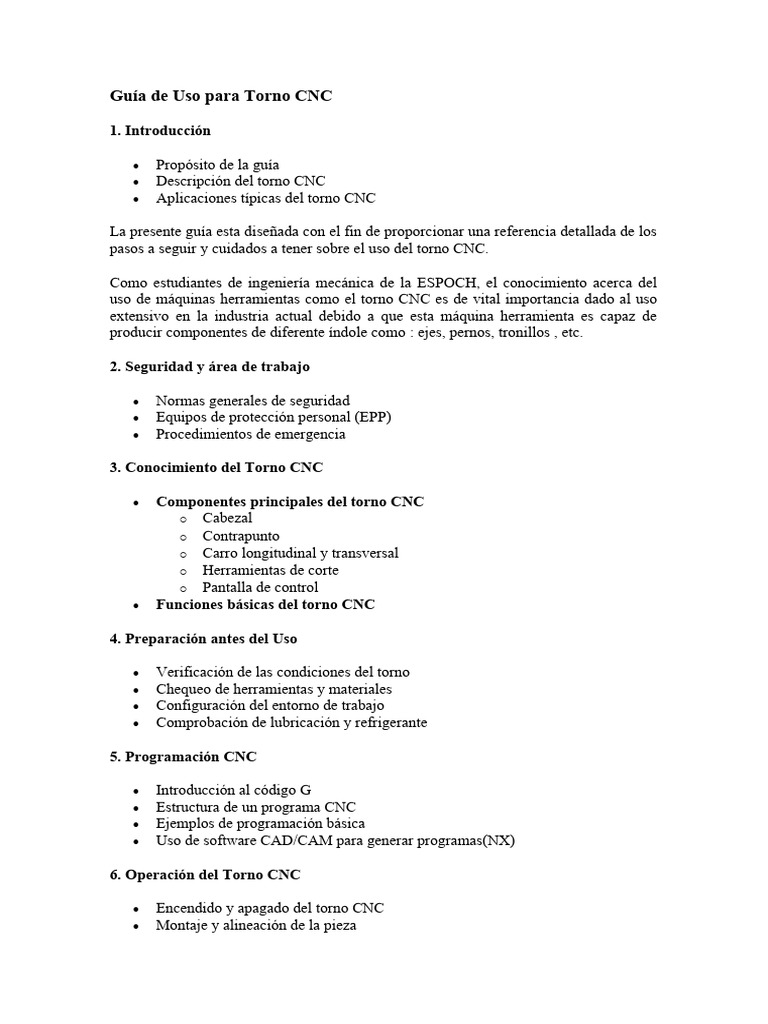 Guía Completa de Uso del Torno CNC | PDF | Tecnología