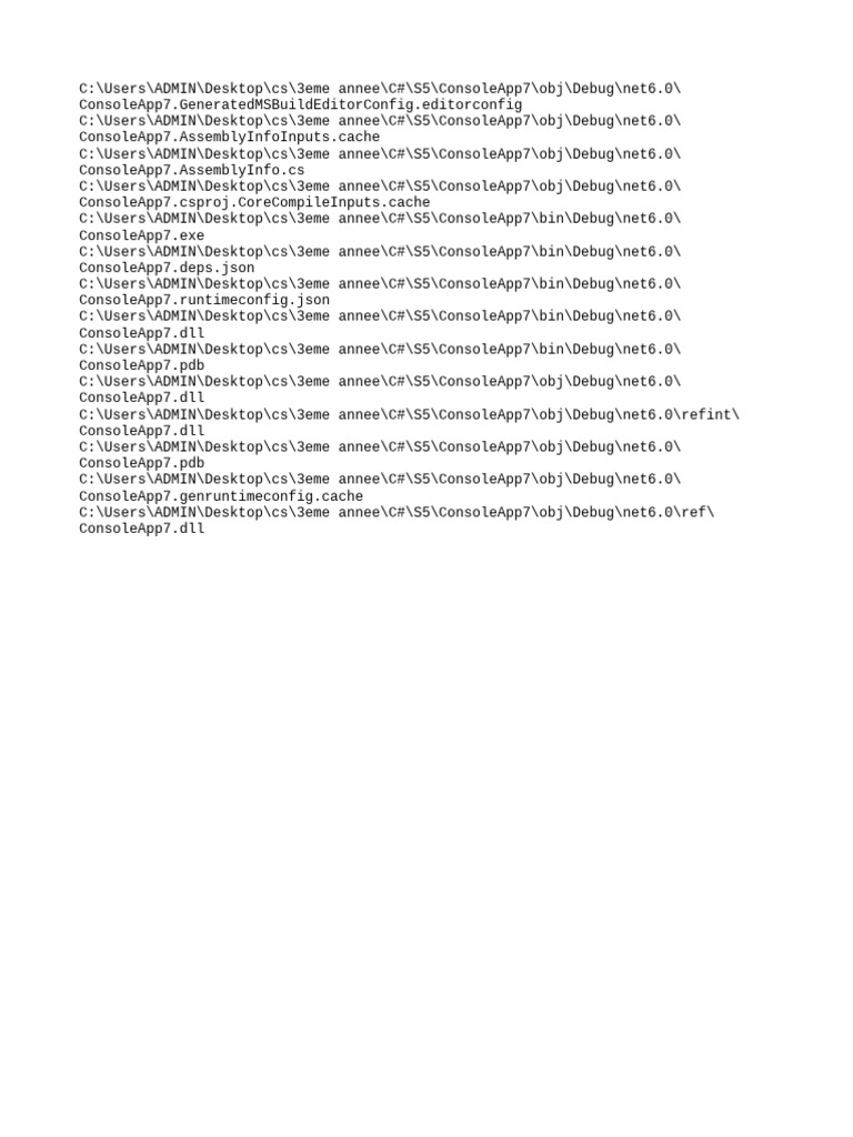 ConsoleApp7 Csproj FileListAbsolute | PDF