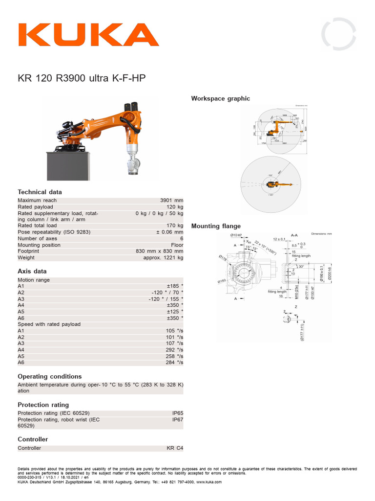 KUKA robot KR 120 R3900 ultra K-F-HP | PDF