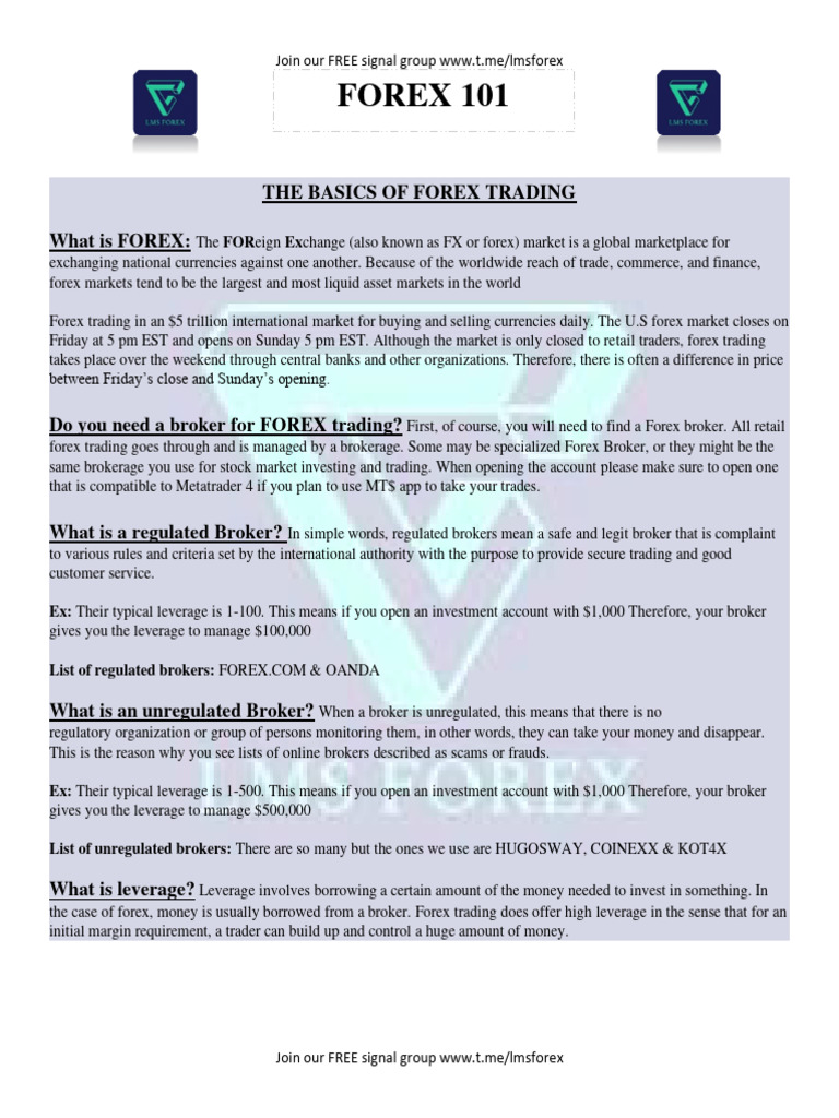The Basics of Forex Trading | PDF | Foreign Exchange Market | Service ...