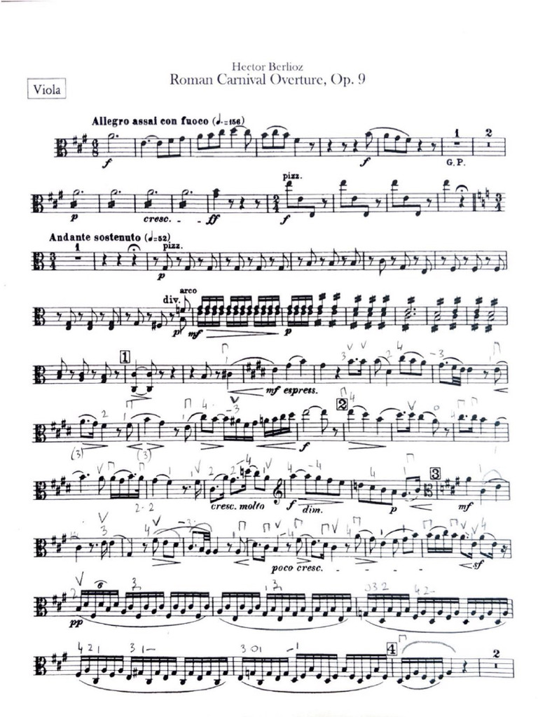 Roman Carnival Overture (Viola Excerpt) | PDF