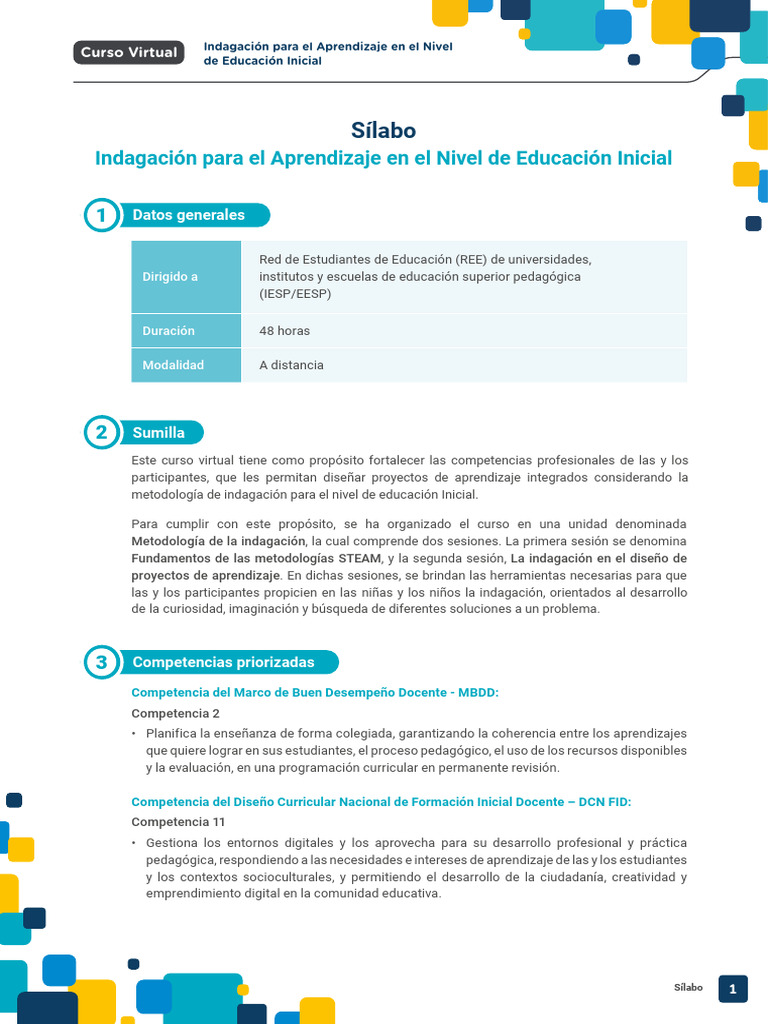 C1. Indagación Para El Aprendizaje(Inicial) | Descargar gratis PDF | Educación de la primera ...