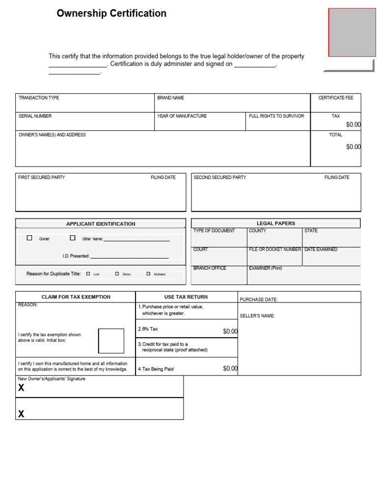 Certificate of Ownership 17 | Download Free PDF | Taxes | Identity Document