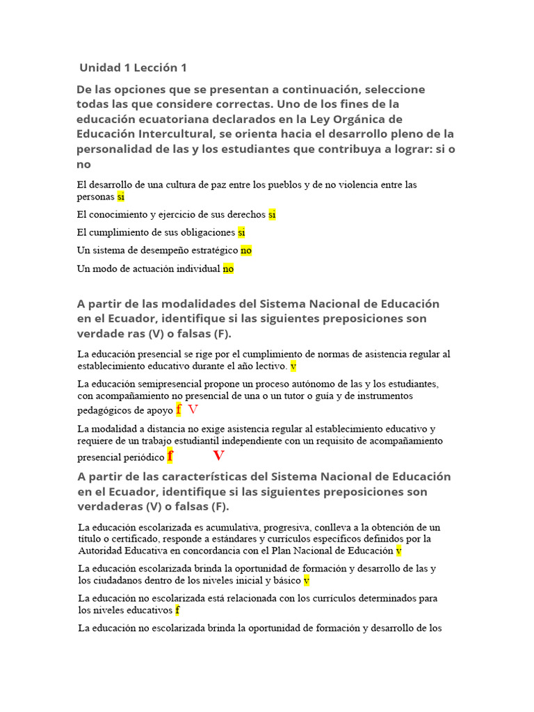 Unidad 1 Lección 1 | PDF | Plan de estudios | Ecuador