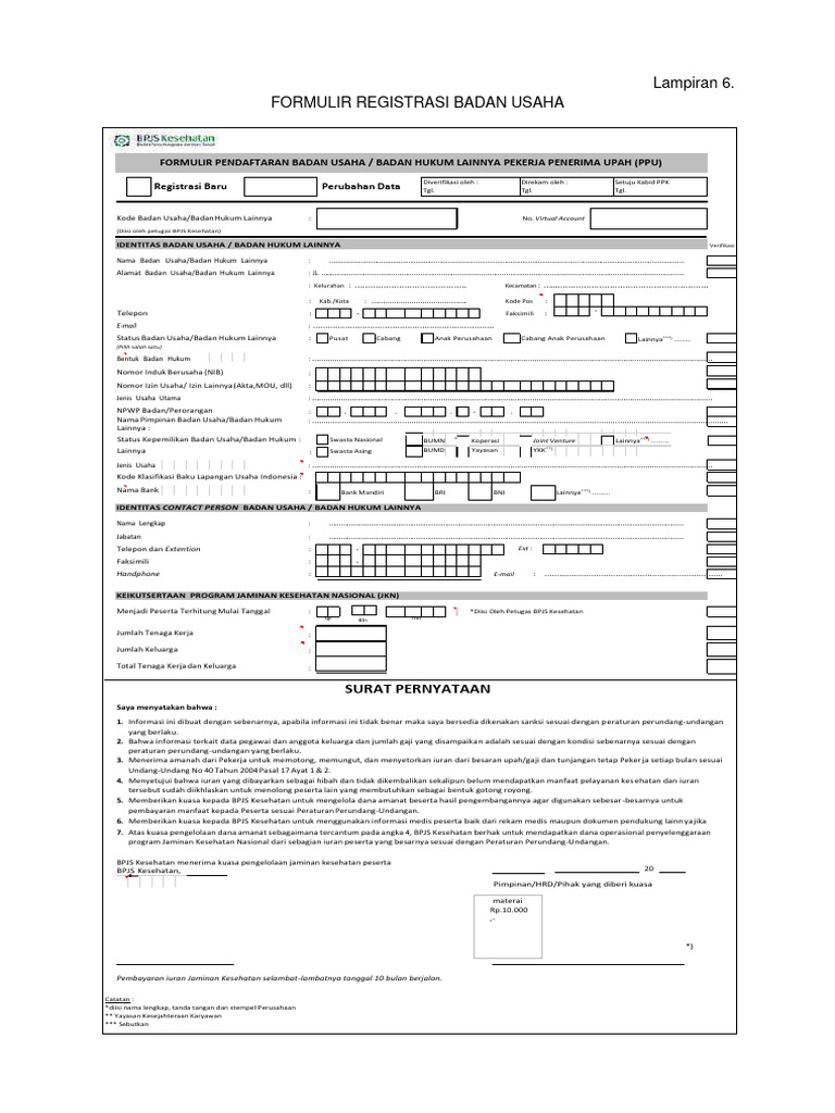 !form Registrasi 2023 Lengkap | PDF | Pengelolaan Keuangan & Uang | Hukum