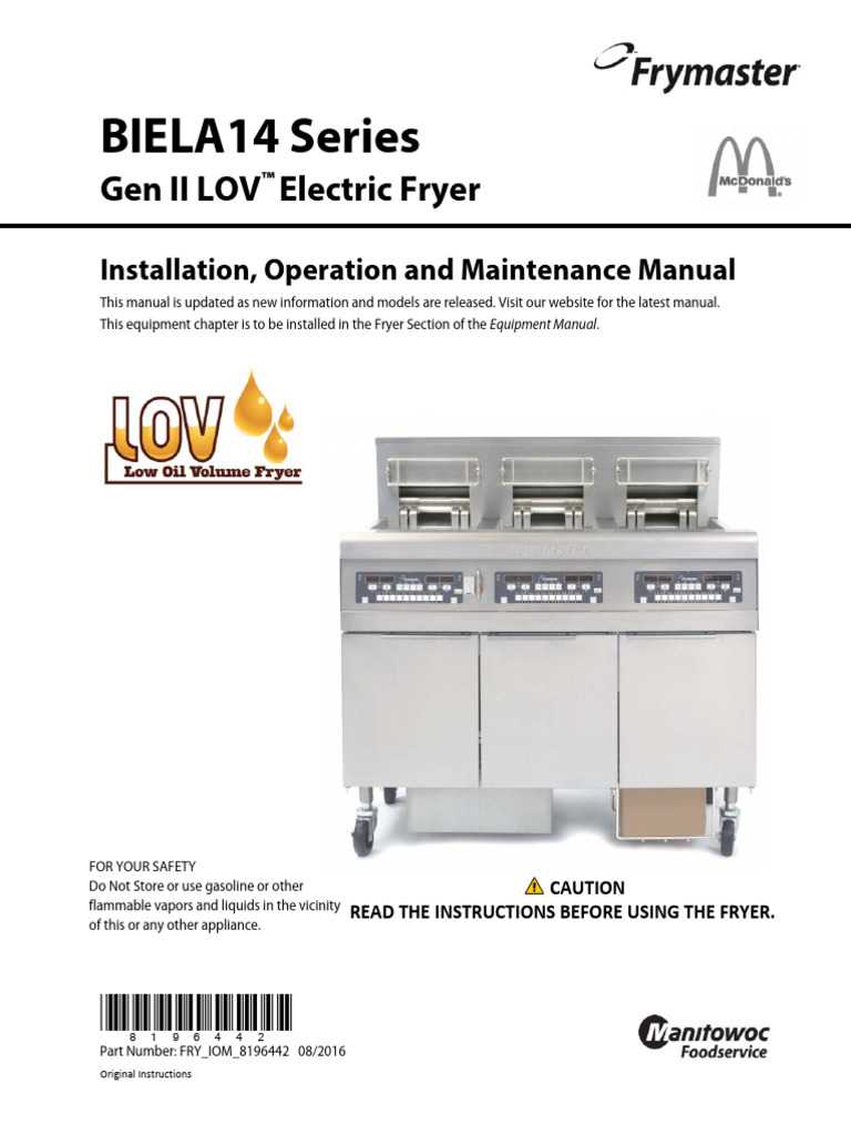 BIELA14 Series: Gen Ii Lov Electric Fryer | PDF | Ac Power Plugs And ...