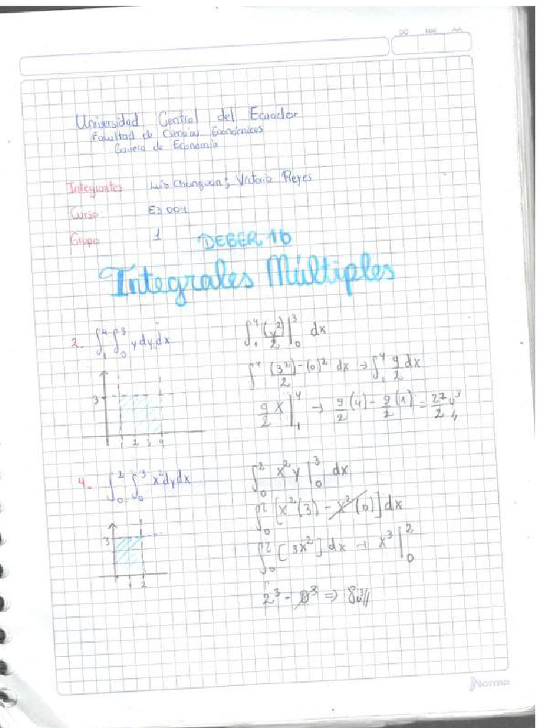 Deber 16 - Grupo 1 Integrales Multiples | PDF