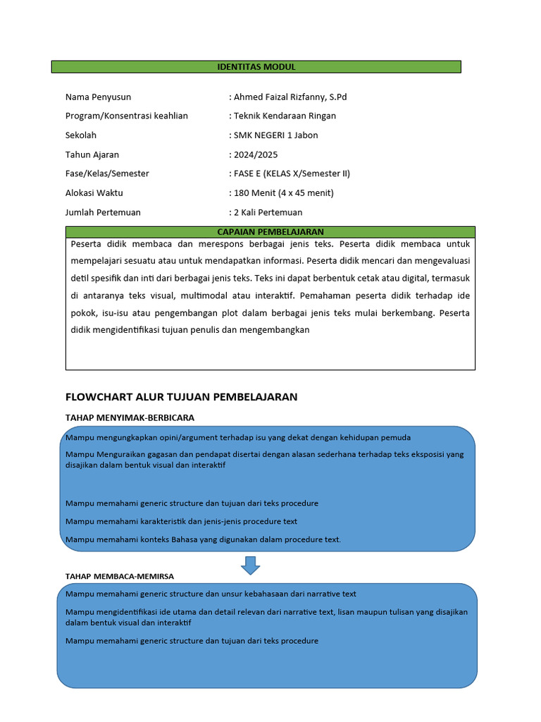 Kelas X Ma Procedure Tkr Pdf
