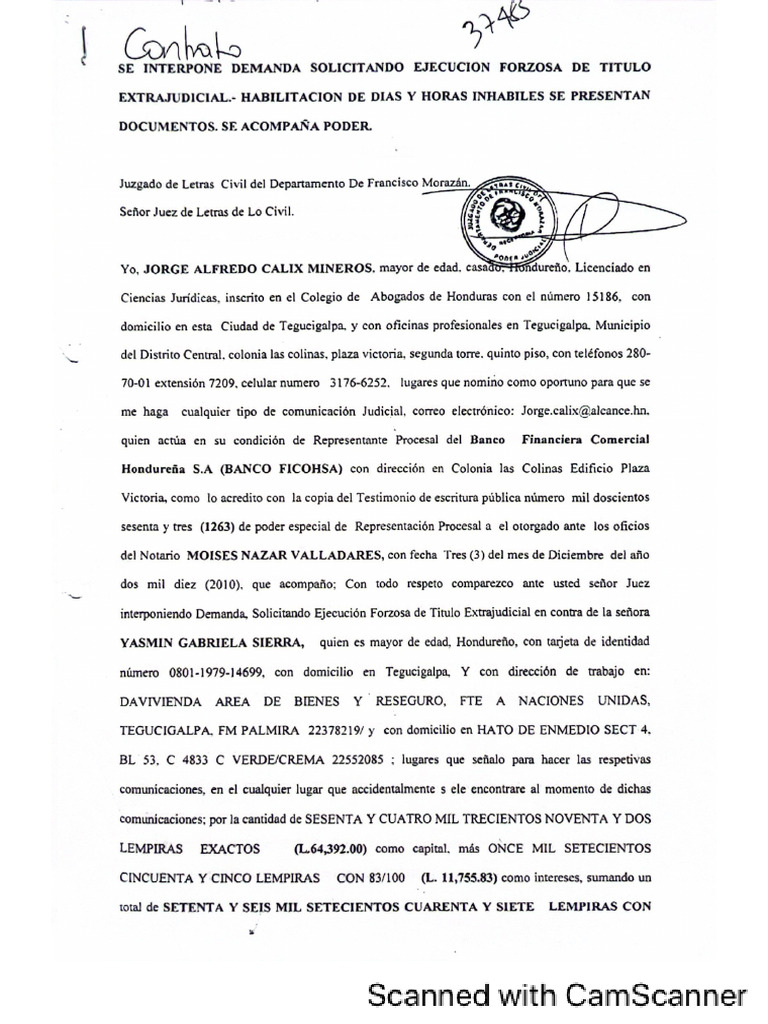 Expediente de Ejecución de Título Valor | PDF