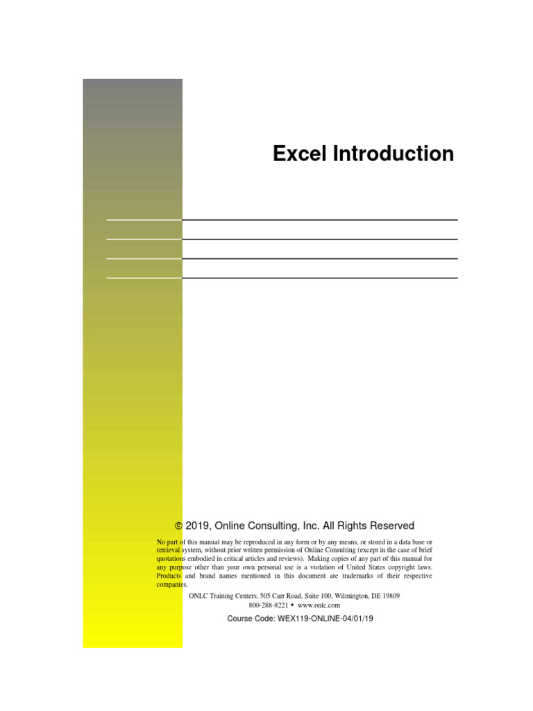 WEX119 Manual | PDF | Microsoft Excel | Window (Computing)