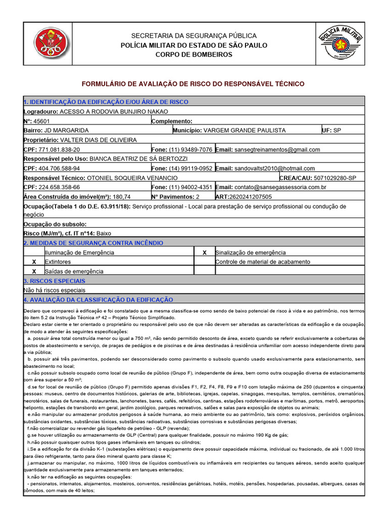 Formulario_clcb_assinado | PDF | Gás liquefeito de petróleo