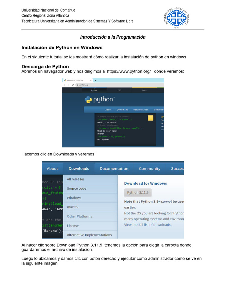 Instalar Python | PDF | Interfaz de línea de comando | Archivo de ... Instalar Python | PDF | Interfaz de línea de comando | Archivo de ...