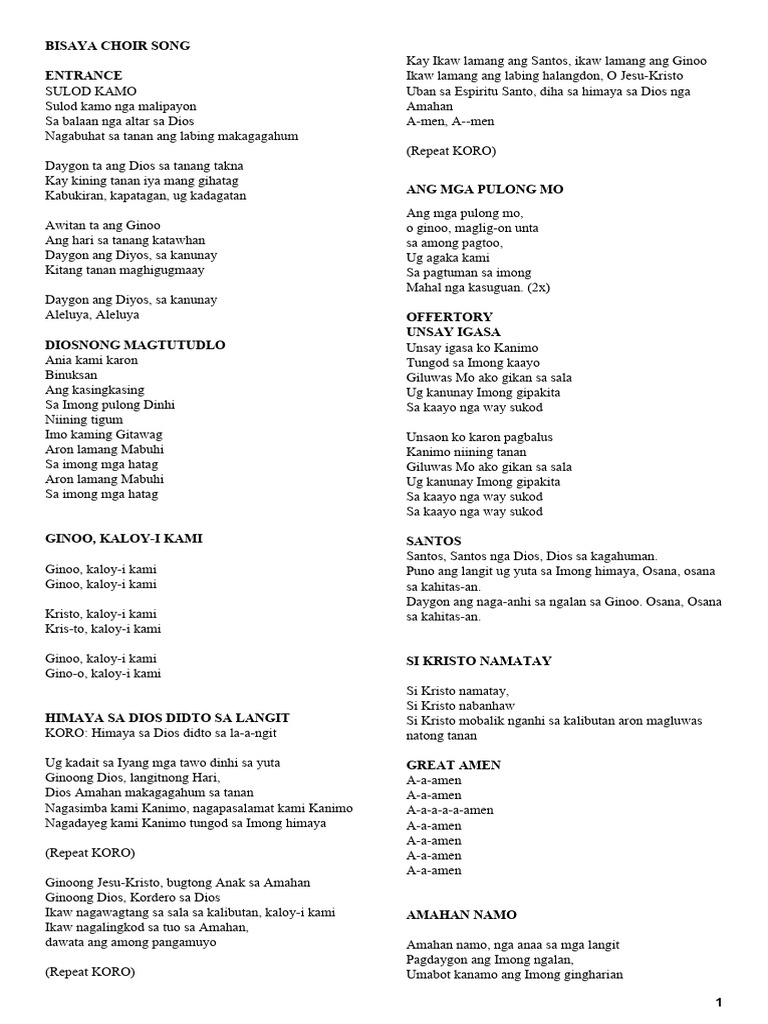 Bisaya Choir | PDF