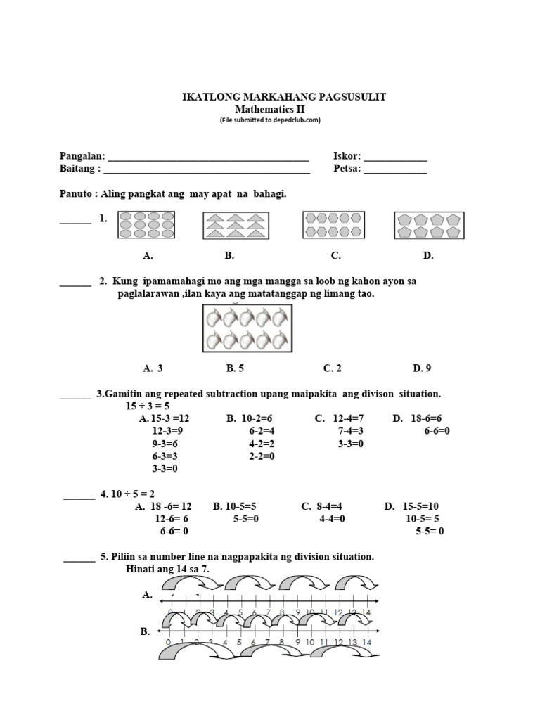 PT Mathematics 2 q3 | PDF