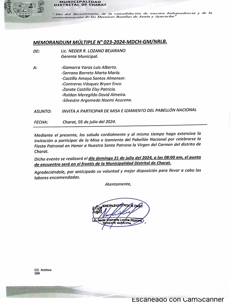 Memo Múltiple 023 | PDF