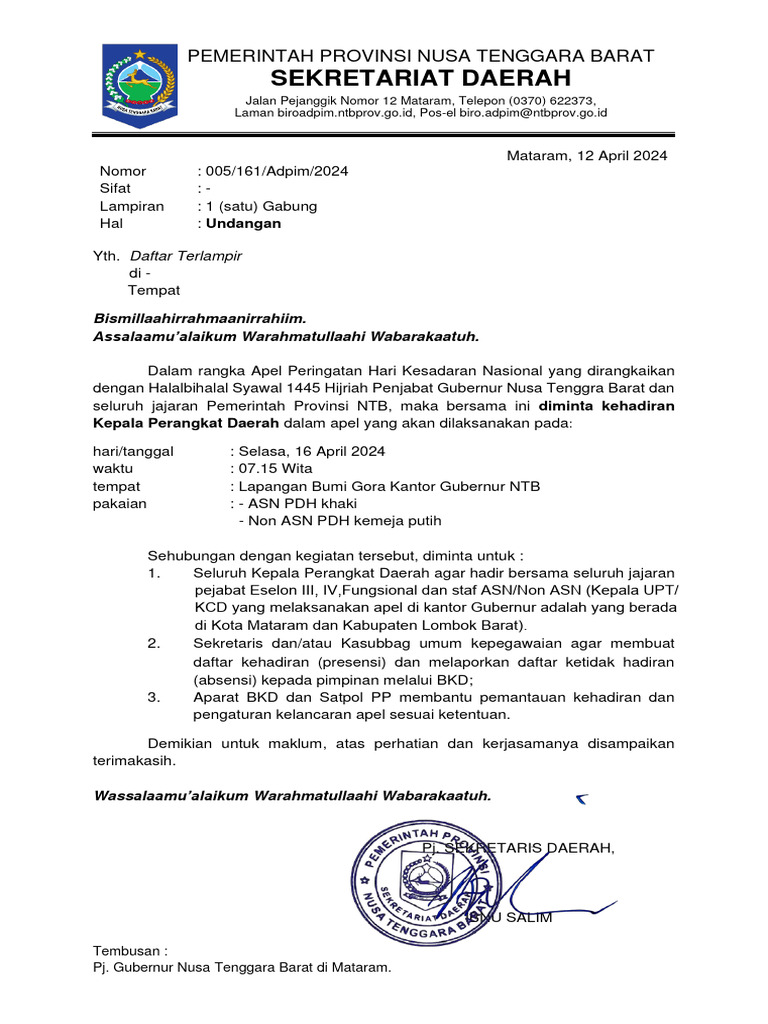 Surat Halal Bihalal Dan Kesadaran Nasional Terbaru | PDF