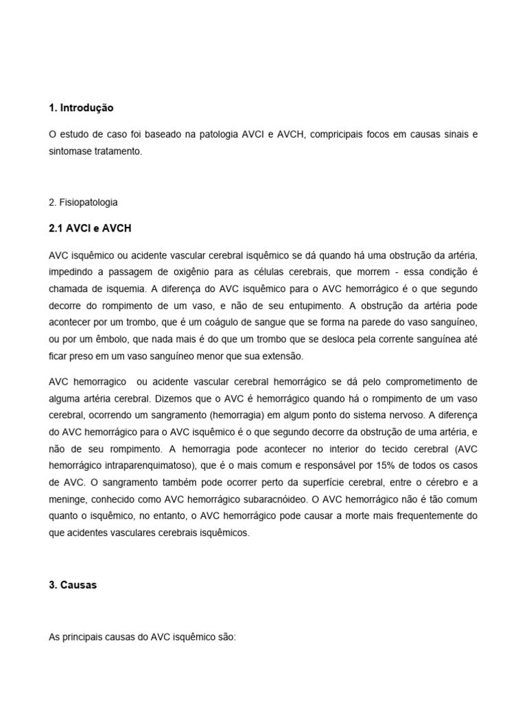 AVCI e AVCH | PDF | AVC | Medicina Clínica