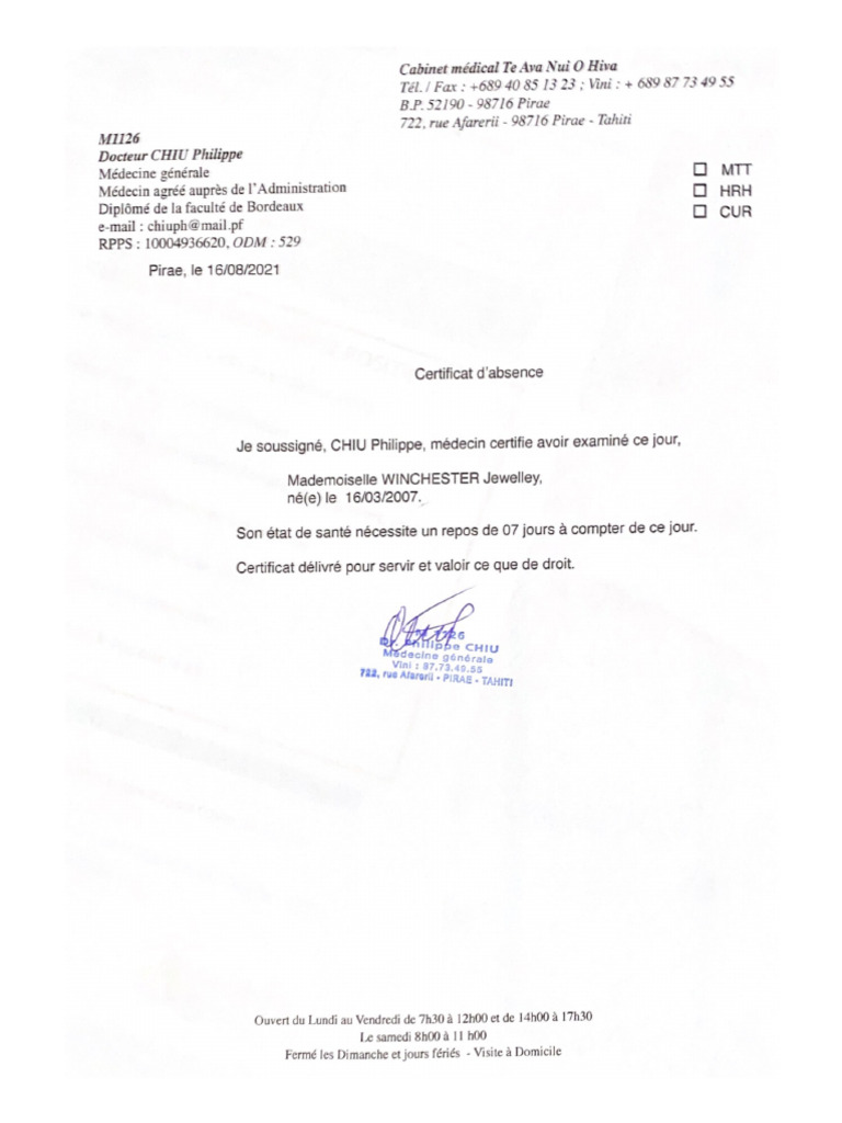 Certificat D'absence | PDF