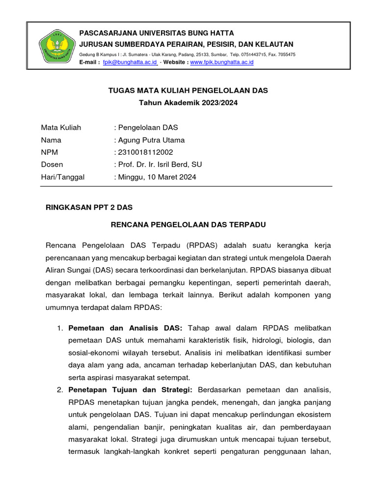 Tugas Agung Putra Utama 3 - RINGKASAN PPT 2 DAS | PDF