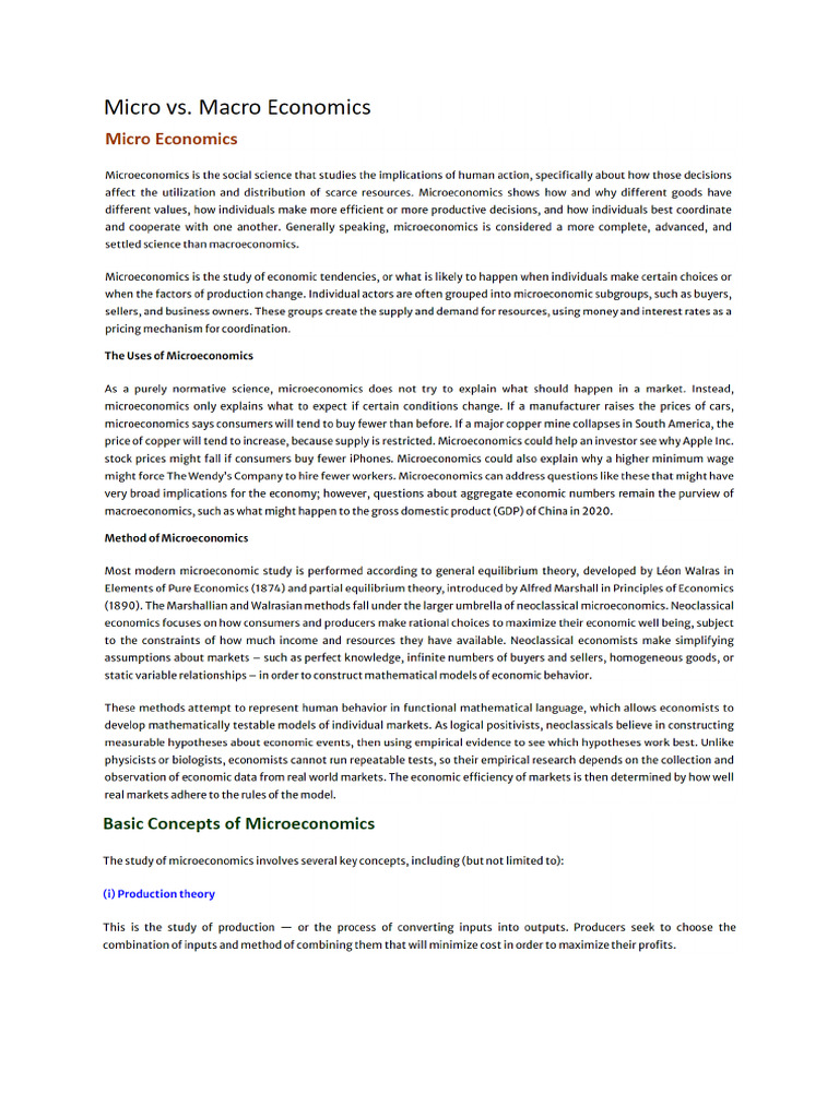 Micro and Macro Economics | PDF