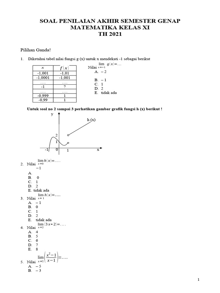 Soal MTK Genap Kls XL | PDF