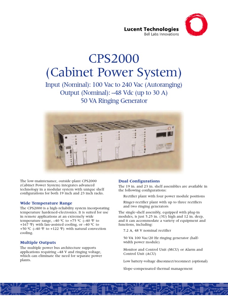 Lucent Pdf Rectifier Electric Power System
