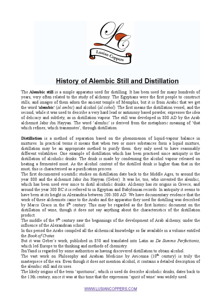 Alembic Still History | PDF