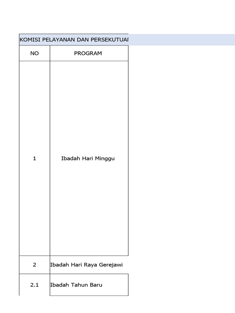 Fix Program Kerja Jemaat Tahun 2024-1 | PDF Fix Program Kerja Jemaat Tahun 2024-1 | PDF