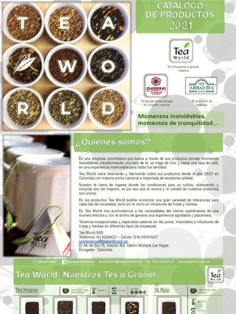 Presentación Productos TeaWorld2021 P | PDF | Té | Té verde