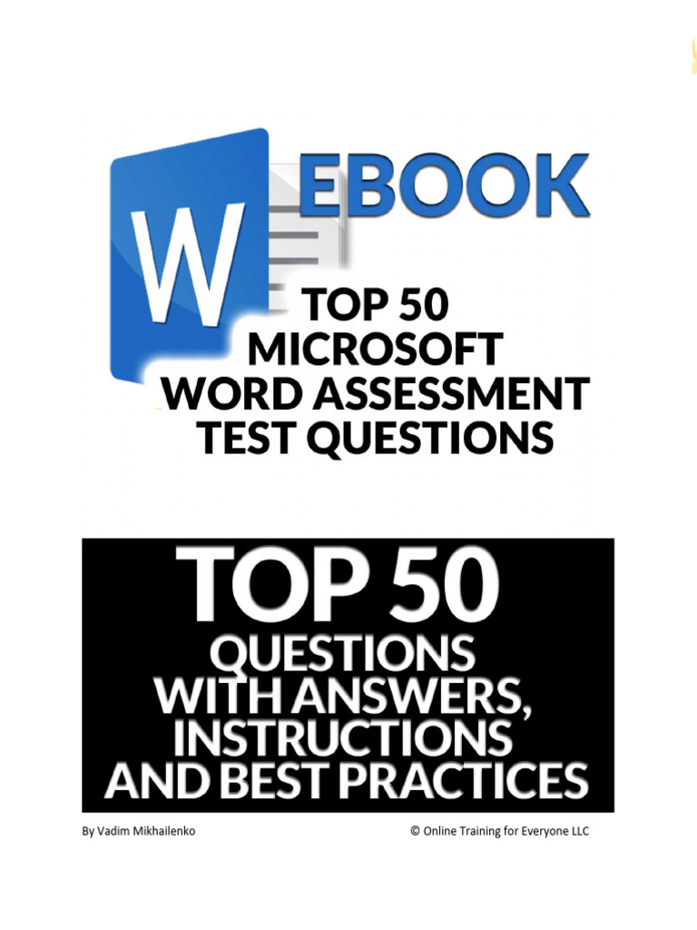 Top 50 Full Version Word Assessment Test Questions.v20210521 | PDF ...