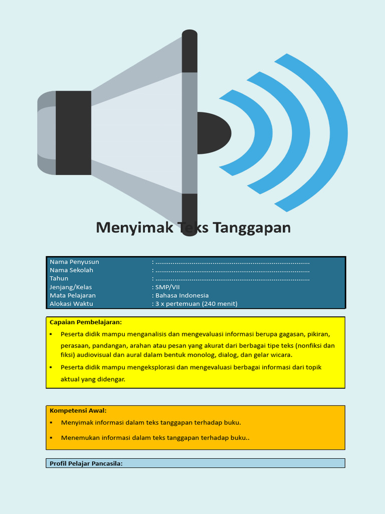 Modul Ajar BINDO Klas 7 Bab 6 Buku Fiksi-Nonfiksi | PDF