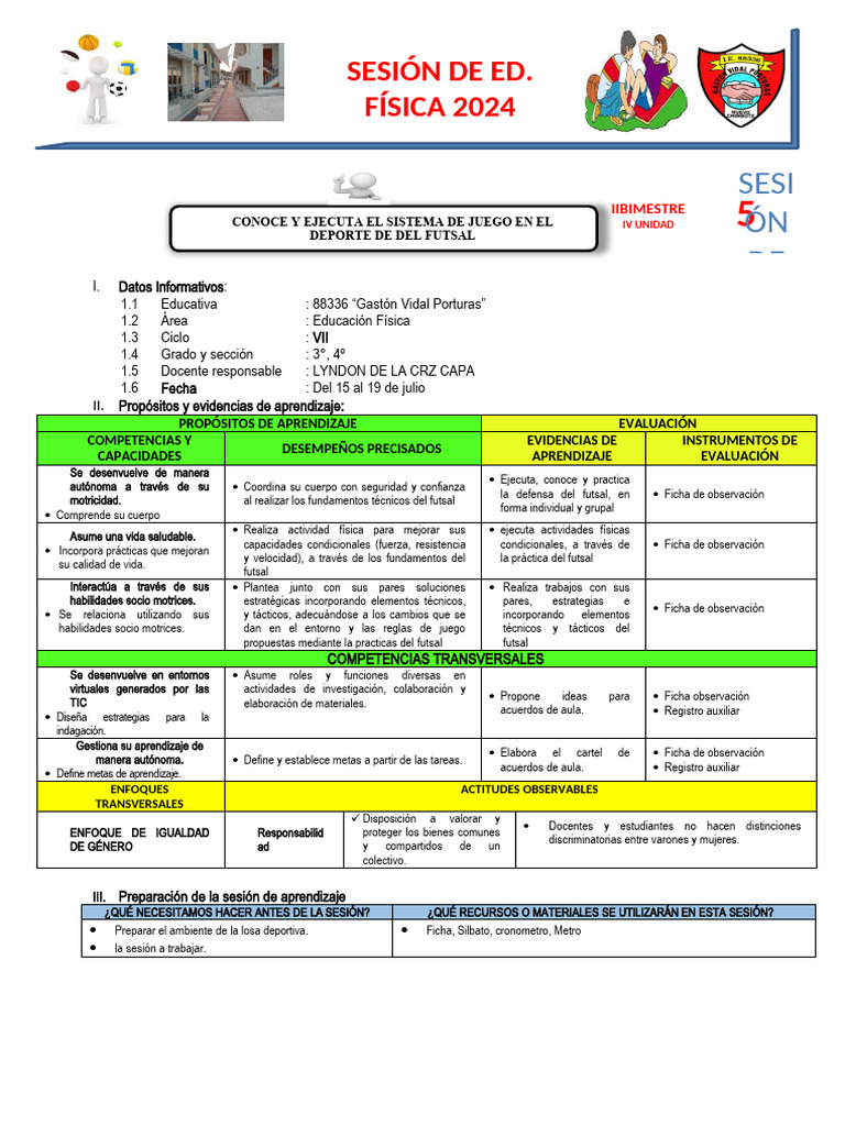 5 - Sesion #5 - 2024 | PDF | Aprendizaje | Salón de clases