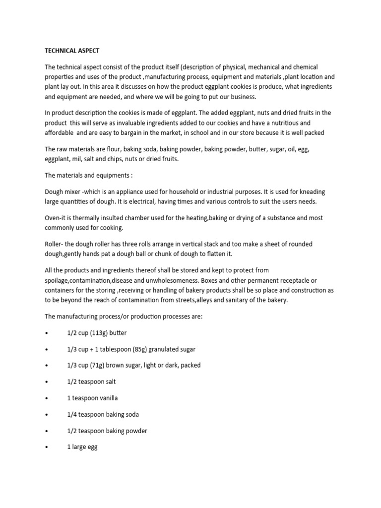 Technical Aspect a-WPS Office | PDF | Bakery | Baking