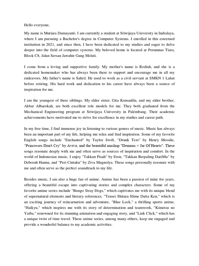 Self Introduction | PDF