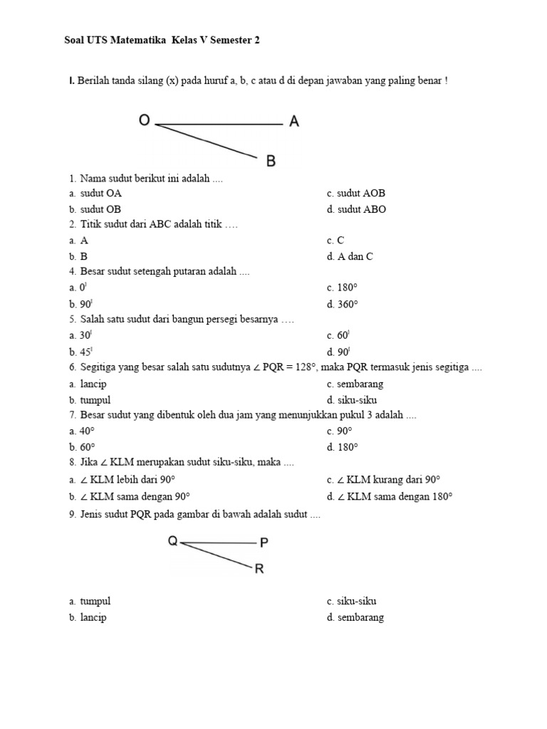 Soal UTS Matematika Kelas V Semester 2 | PDF