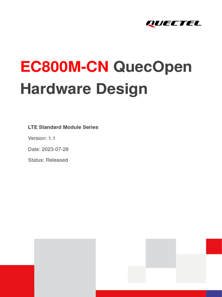 Quectel EC800M-CN QuecOpen Hardware Design V1.1 | PDF | Cellular Network | Copyright