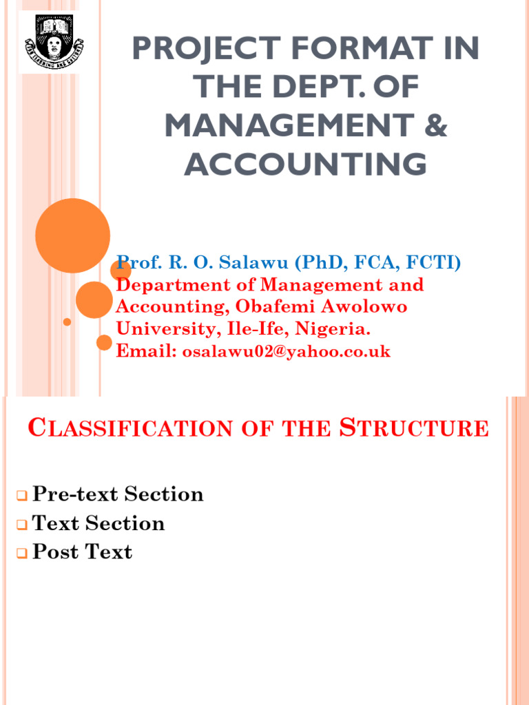 Lecture 1-Project Format in the Department | PDF | Methodology | Scientific Method