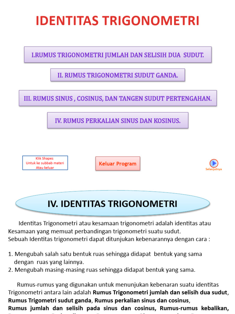 Identitas Trigonometri | PDF