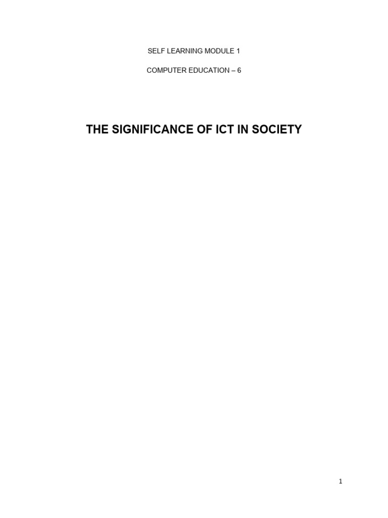 ICT - 6 Module 1 | PDF | Educational Technology | Computing