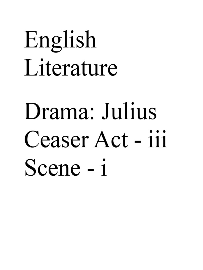 English Literature Assignment - 4 | PDF | Julius Caesar | Mark Antony