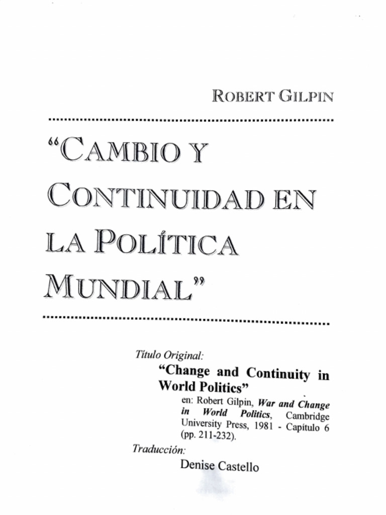 Robert Gilpin Cap. 6 | PDF | Educación en artes liberales